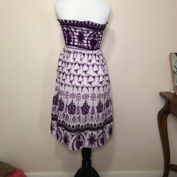 Raviya | Dresses | Raviya Purple White Floral Dress Skirt S | Poshmark